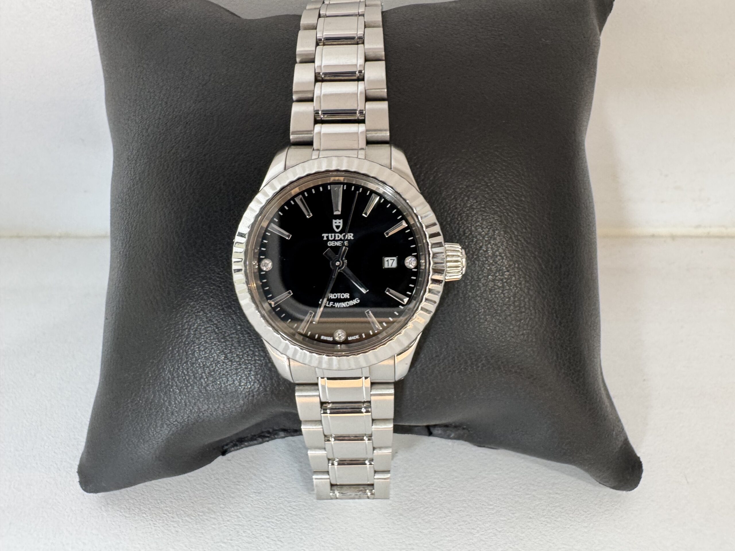Tudor Automatic Diamond Black Dial Ladies 28mm Watch - Typical Lux ...